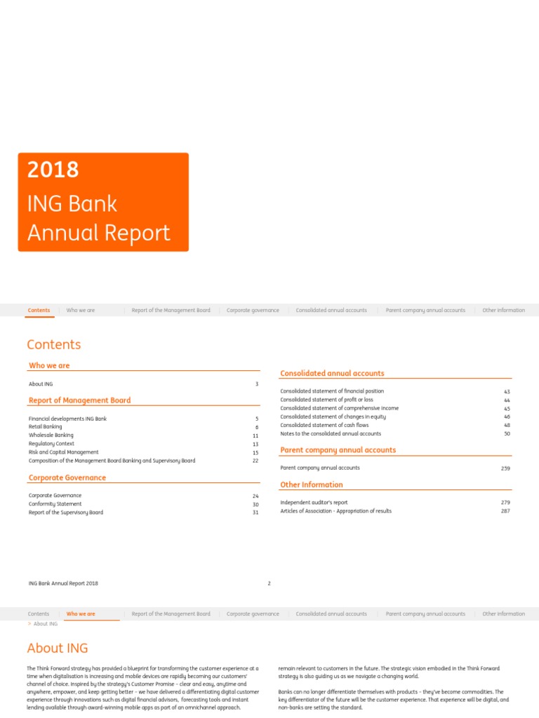 2018 Annual Report ING Bank N.V. | PDF | Ing Group | Banks