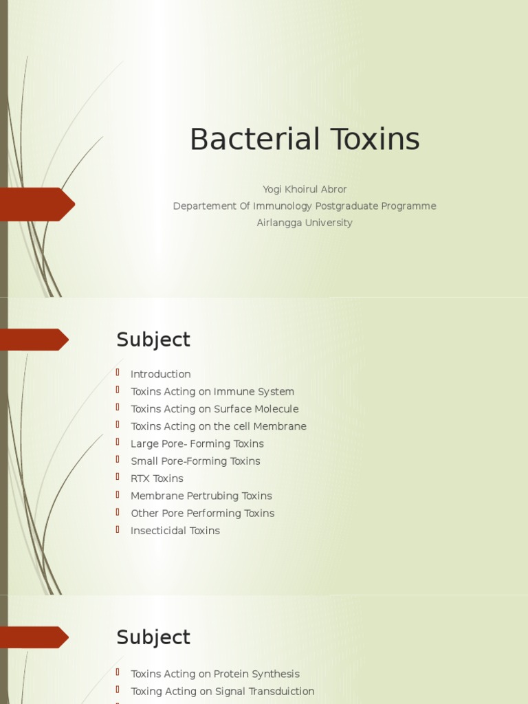 Overview of Bacterial Toxins | PDF | Biotechnology | Biochemistry
