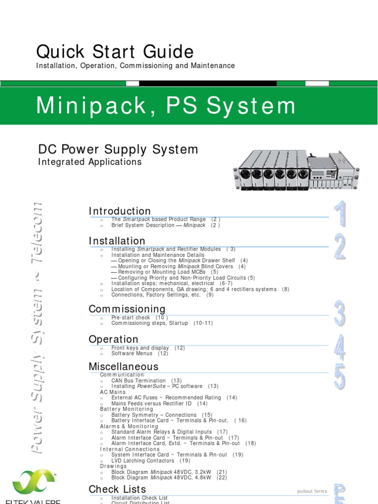 081 022 Minipack System | PDF | Direct Current | Power Supply
