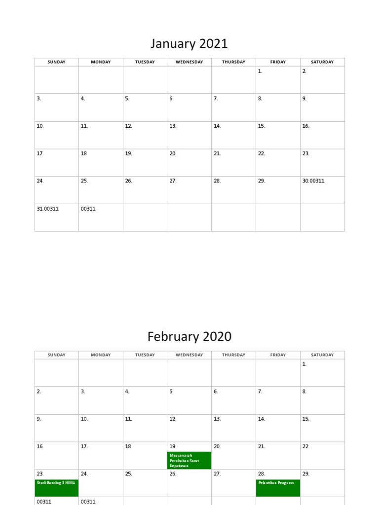 Kalender Proker HIMA 2020 | PDF | Sports