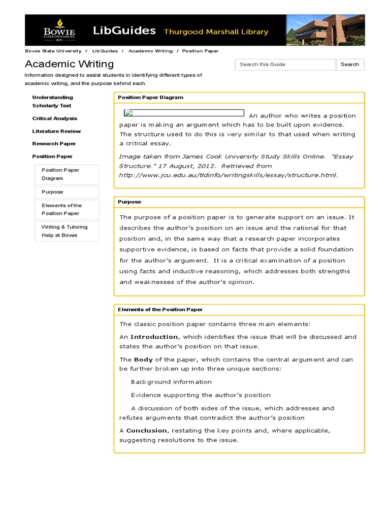Position Paper Writing Guide | PDF | Essays | Argument