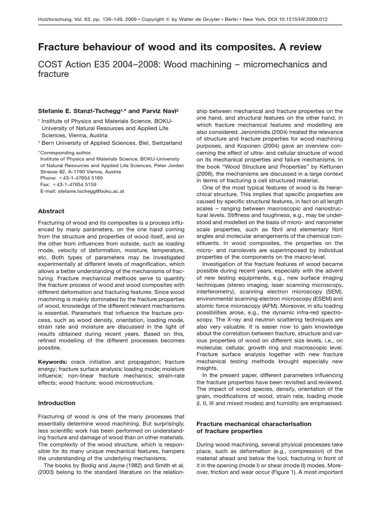 85214038.pdf (Fructure in Wood) PDF | PDF | Fracture Mechanics | Fracture