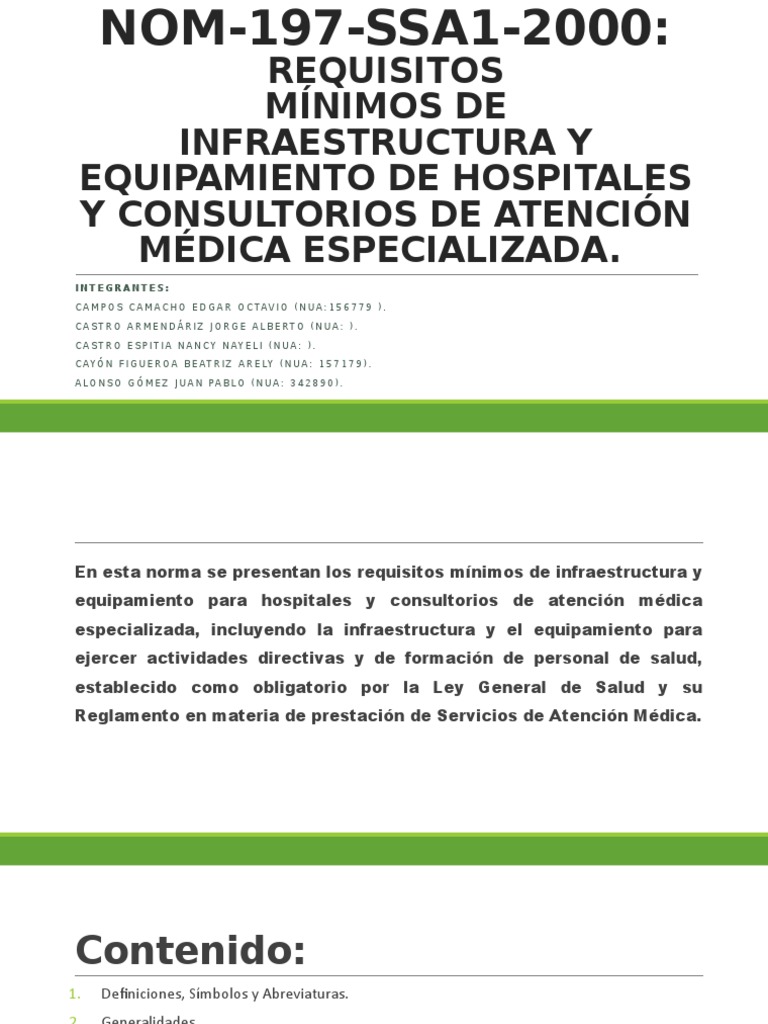 Sesión Equipo 4 y 5 - NOM 197-SSA1-2000 | PDF | Ct Scan | Hospital