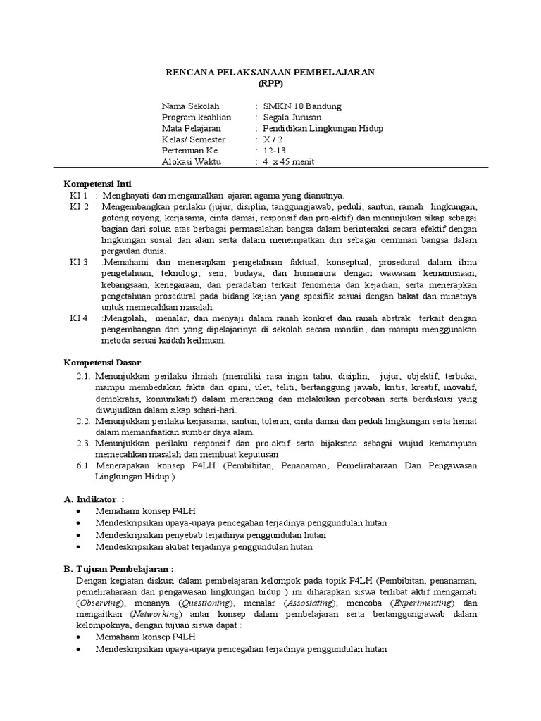 06 - RPP PLH Keindahan Lingkungan Sekitar | PDF