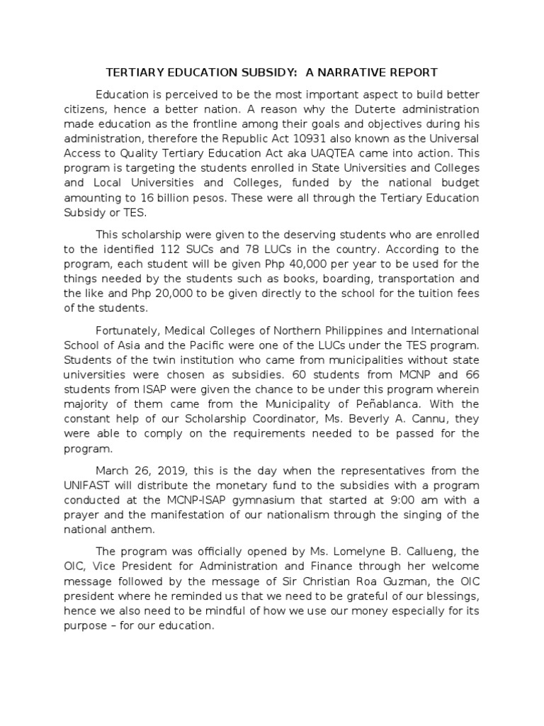 Narrative Report | PDF | Higher Education | Behavior Modification