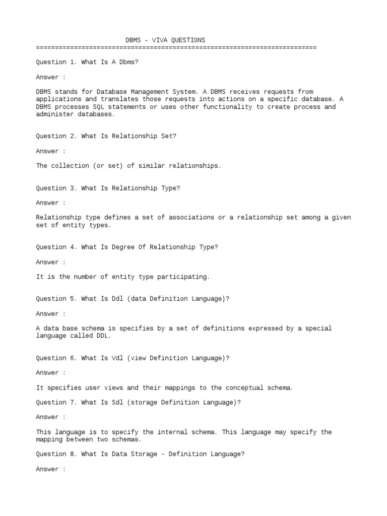 Dbms Quiz | PDF | Databases | Relational Database Dbms Quiz | PDF | Databases | Relational Database