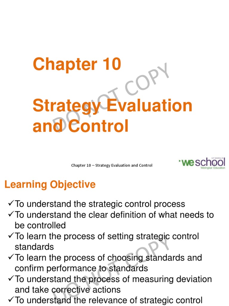 Chapter 10 - Strategy Evaluation and Control PDF | PDF | Strategic ...