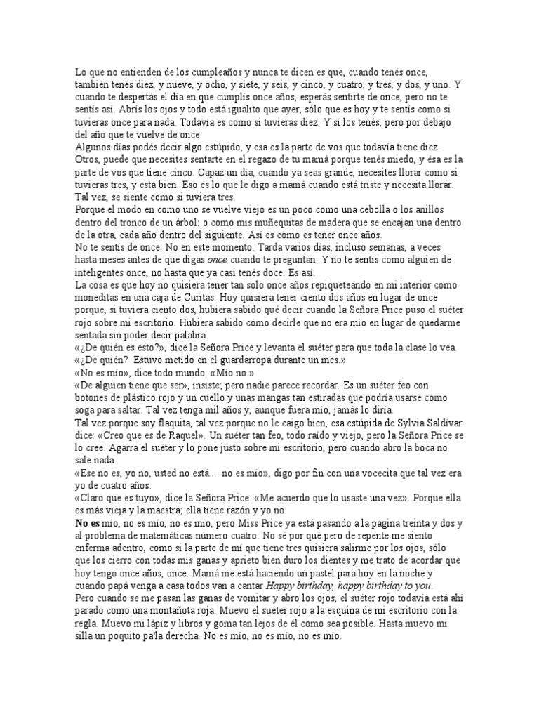 Once, Sandra Cisneros | PDF