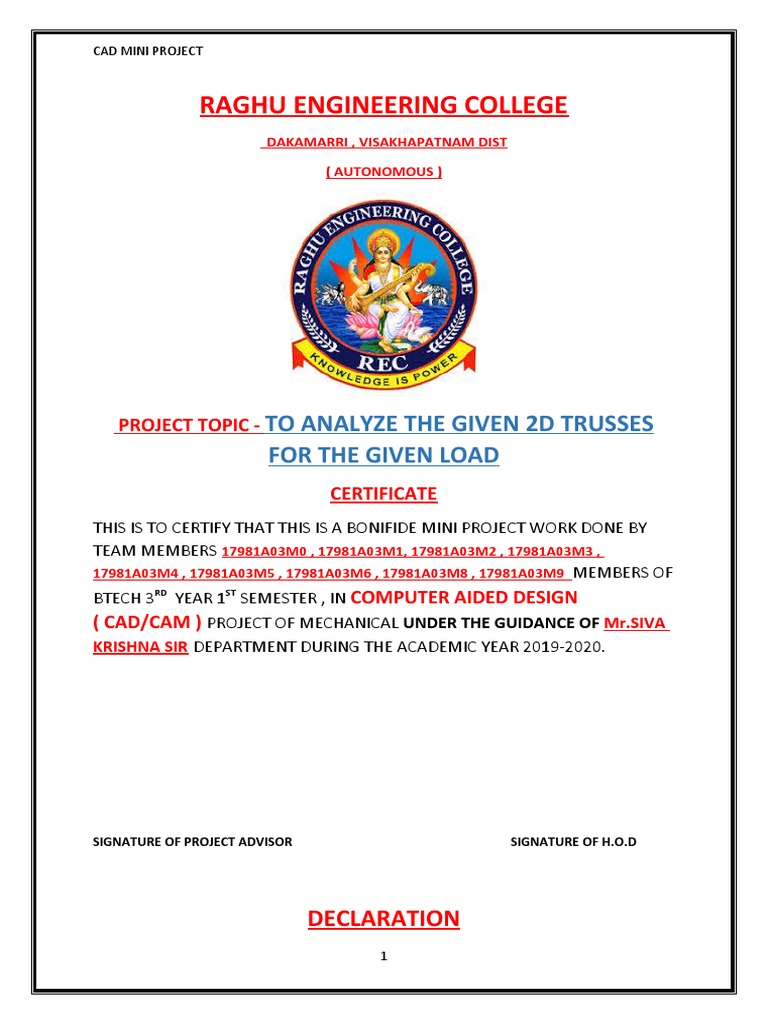 Cad Report | Download Free PDF | Truss | Finite Element Method