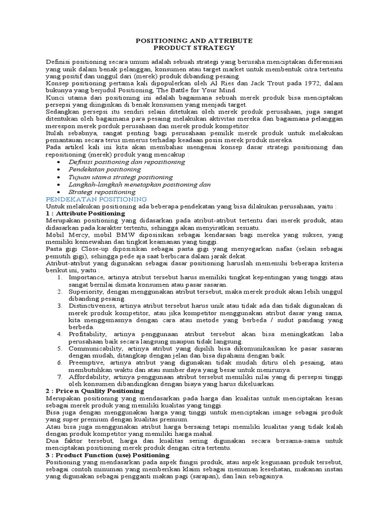 Positioning and Attribute | PDF