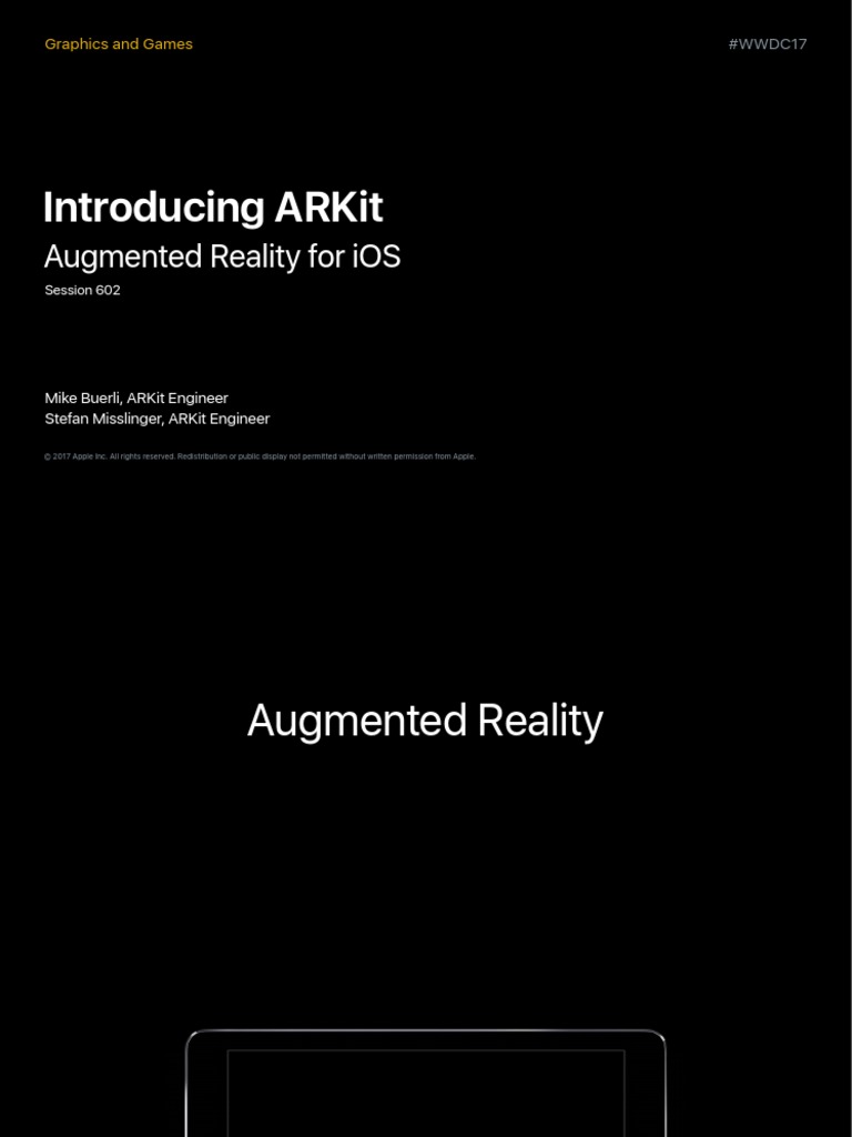 602 Introducing Arkit Augmented Reality For Ios | PDF | Rendering ...