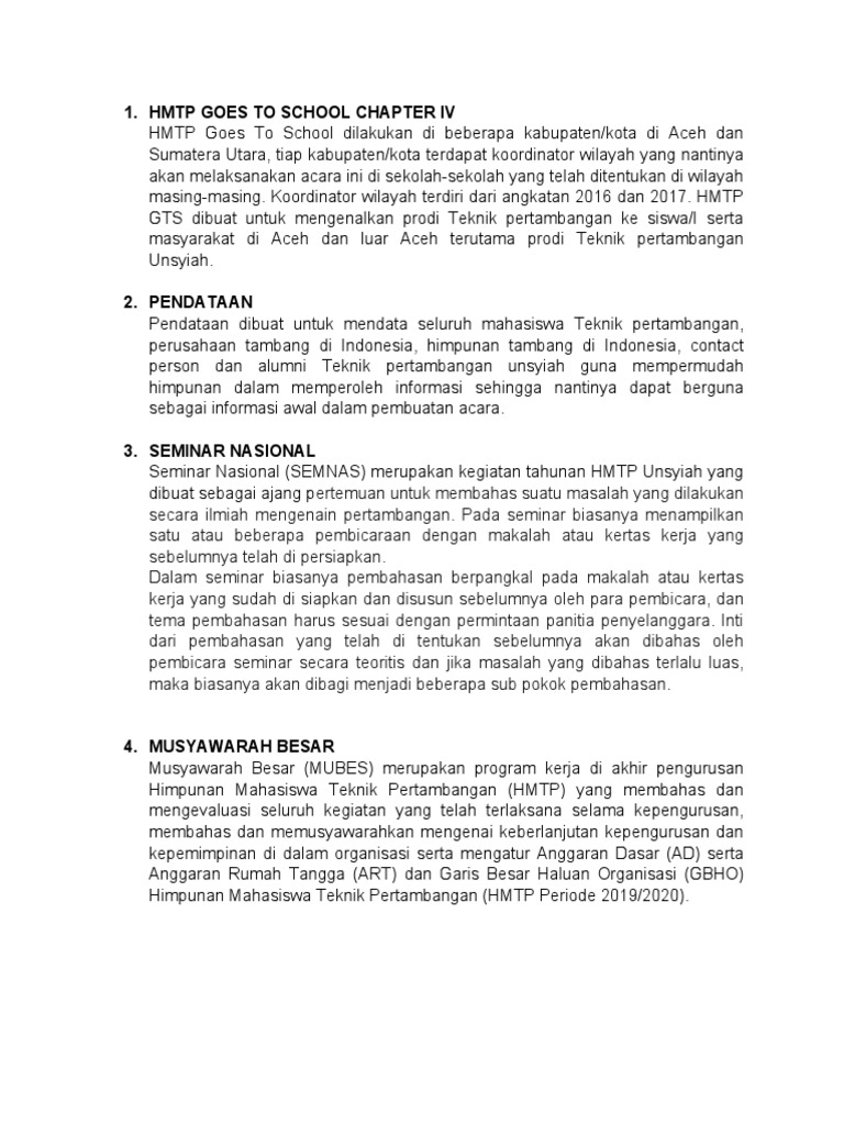 Contoh Proker Humas | PDF