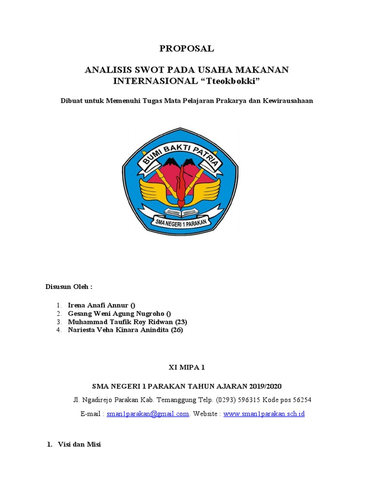 Proposal PKWU | PDF | Memasak, Makanan, & Anggur | Kesehatan Holistik