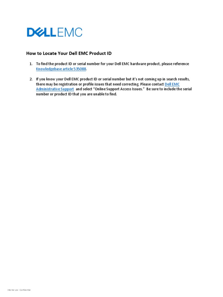 Help Identifying A Dell Emc Product Id | PDF