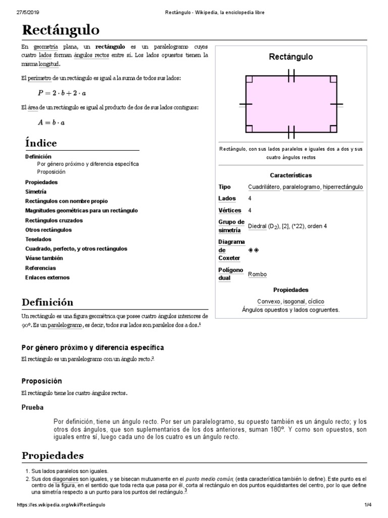 Rectángulo - Wikipedia, la enciclopedia libre | PDF | Rectángulo | Euclides
