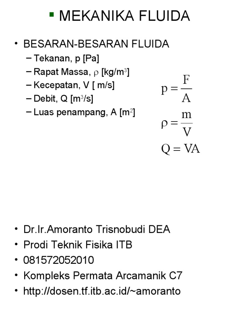 Mekanika - Fluida 1 | PDF
