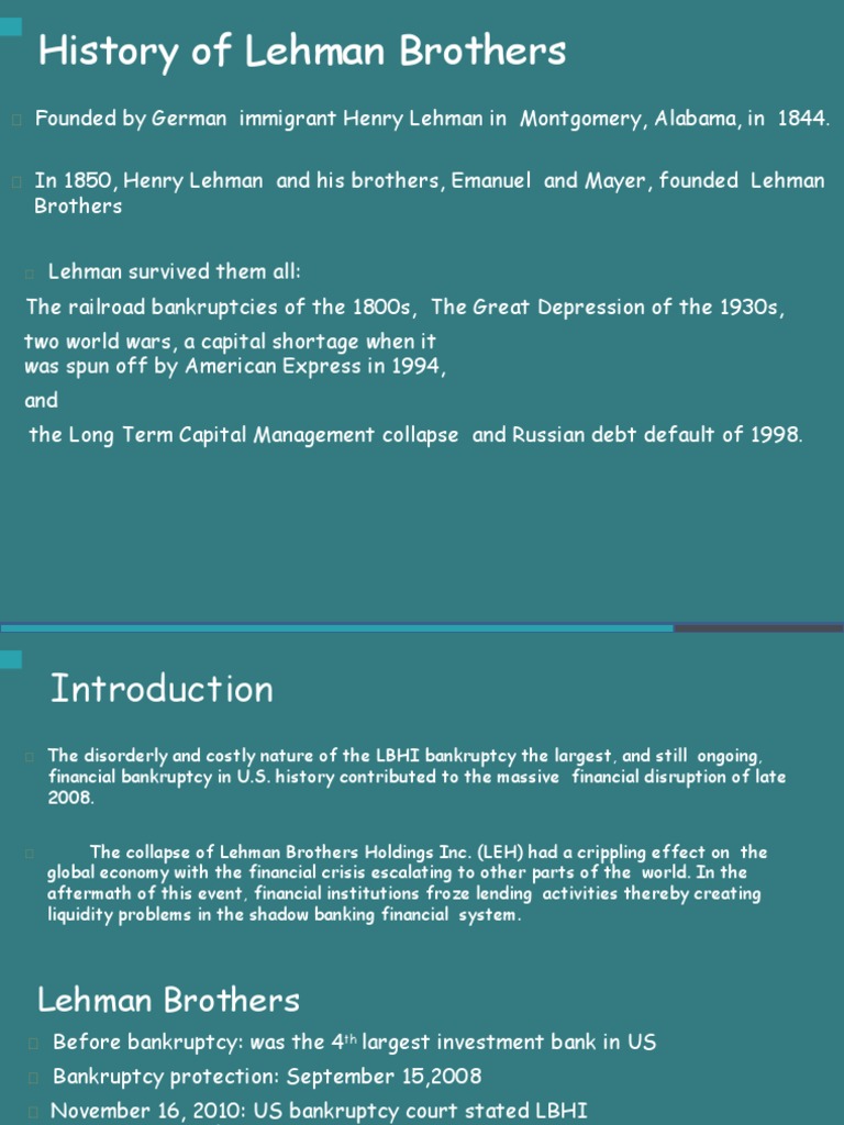 Corporate Governance - Lehman Brothers - Group 3 | PDF | Bankruptcy Of Lehman Brothers | Lehman ...