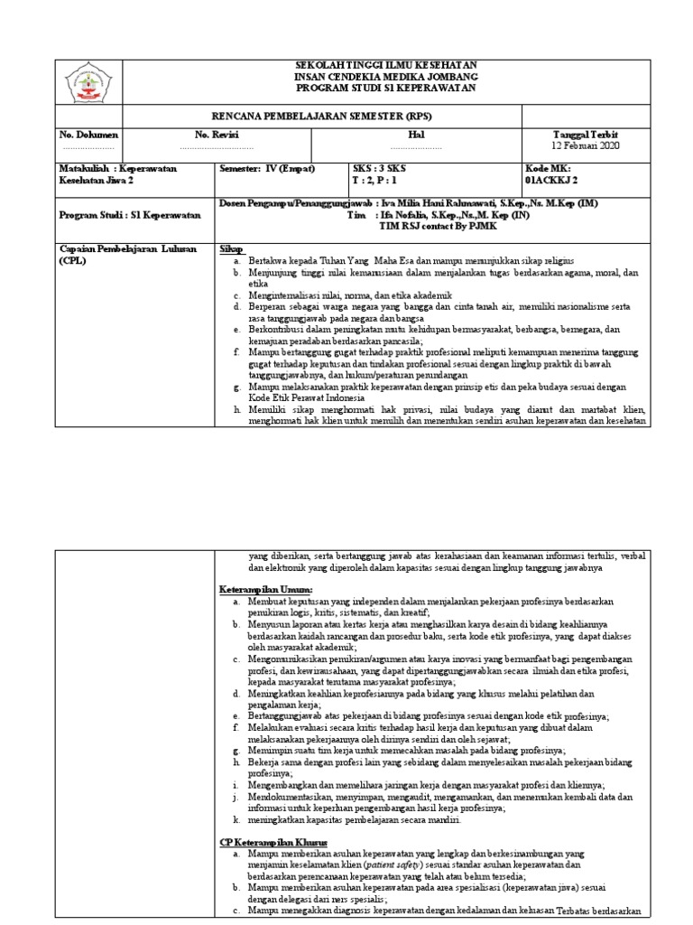 RPS Jiwa 2 Format Baru 2020 | PDF