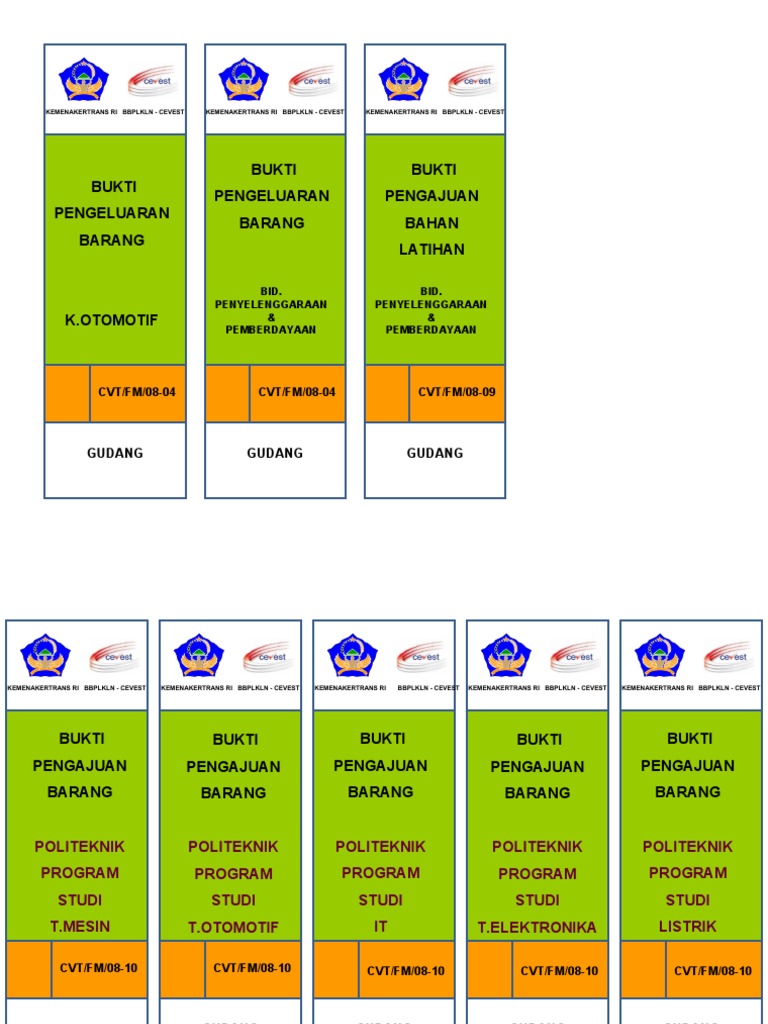 Contoh Label Barang dan Arsip Bantex | PDF