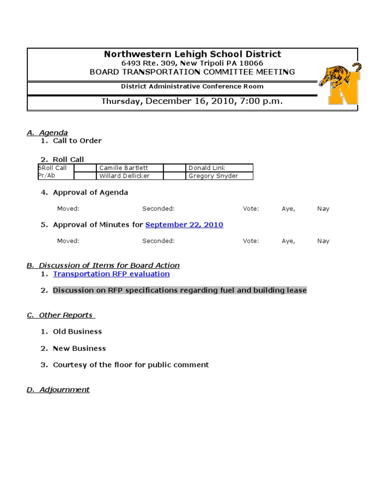 Transportation Committee 12-16-10 | PDF
