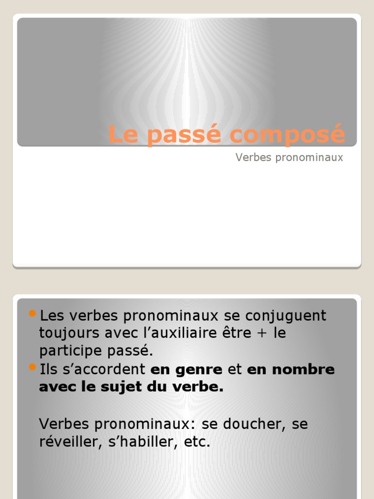 Passé Composé Des Verbes Pronominaux 2 | PDF