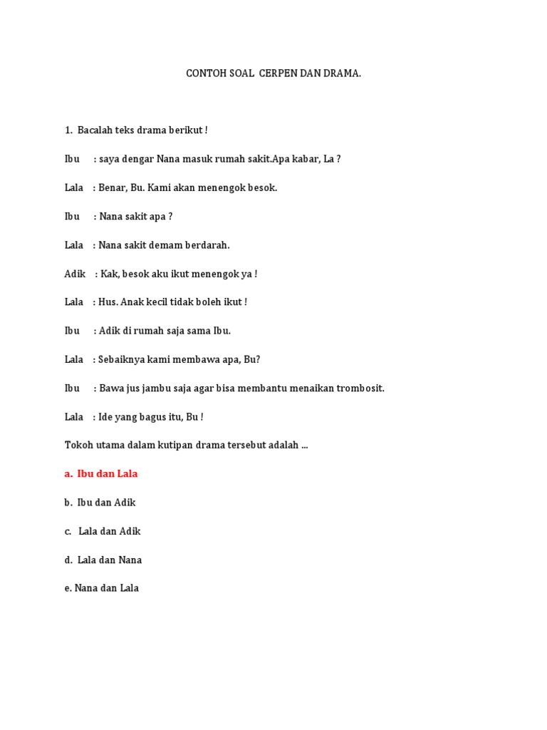 Soal Cerpen&drama | PDF
