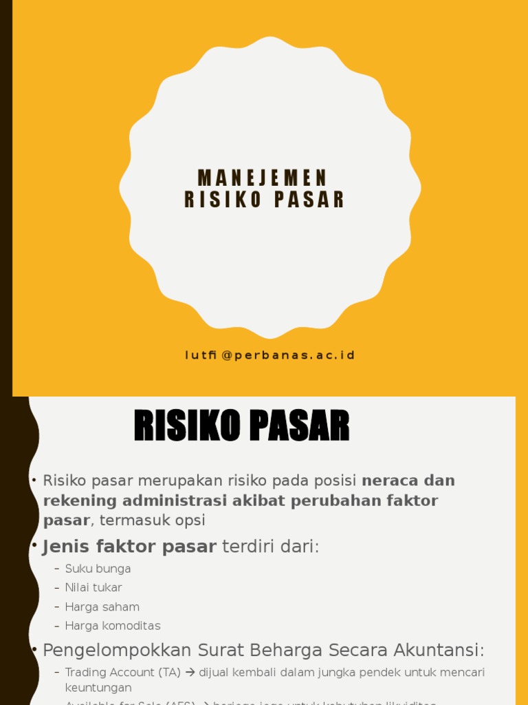 Manajemen Risiko Pasar Juli 2018 | PDF | Pengelolaan Keuangan & Uang
