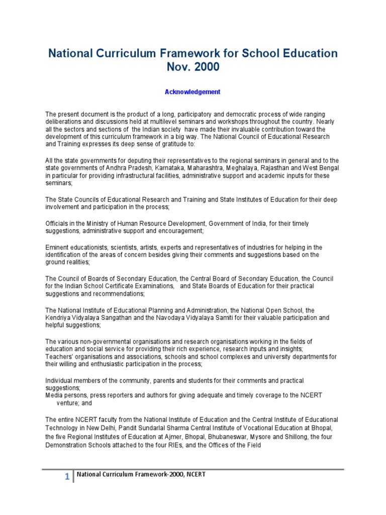 NCF Secondary Education-2000 PDF | PDF | Intellectual Giftedness | Curriculum