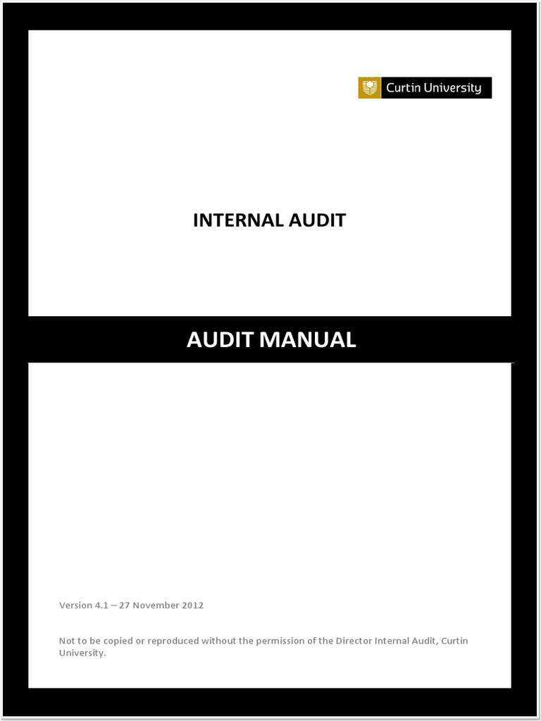 Internal Audit Manual - v4.1 - 27 Nov 2012 PDF | PDF | Internal Control ...
