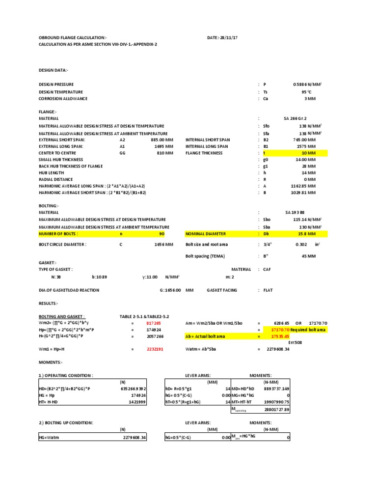 PD5500 - 133 - RectangularFlange Calculation | PDF | Young's Modulus ...