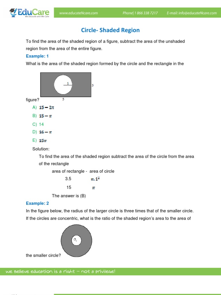 Math Study Guide - Shaded Portion, Eyeball View and Birds View | PDF ...