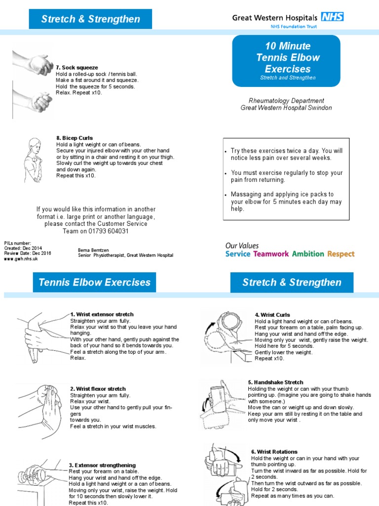 Tennis Elbow Exercises PDF | PDF | Elbow | Hand