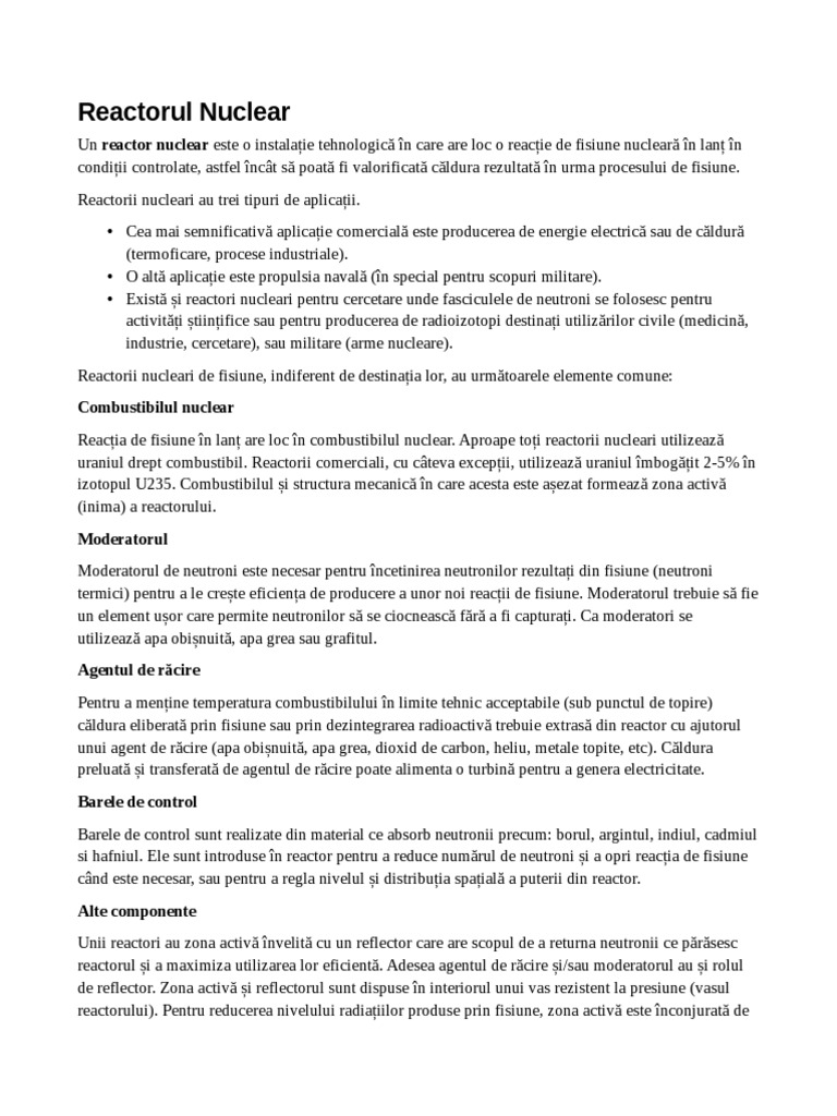 Reactorul Nuclear | PDF