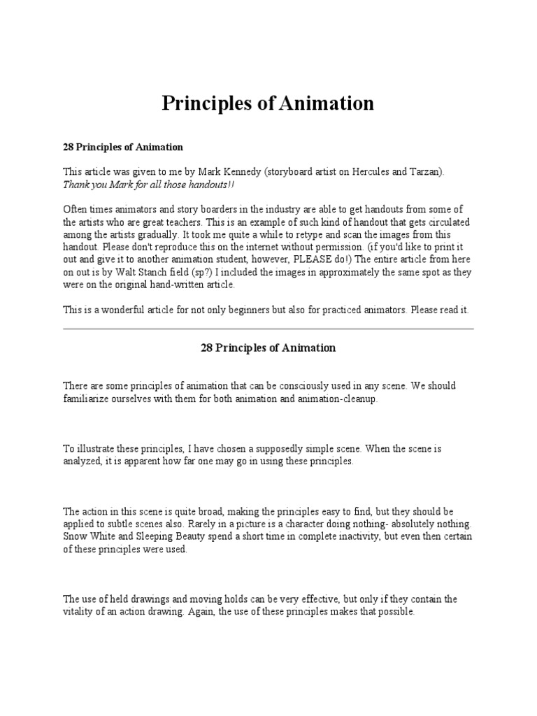 Principles of Animation | PDF | Animation