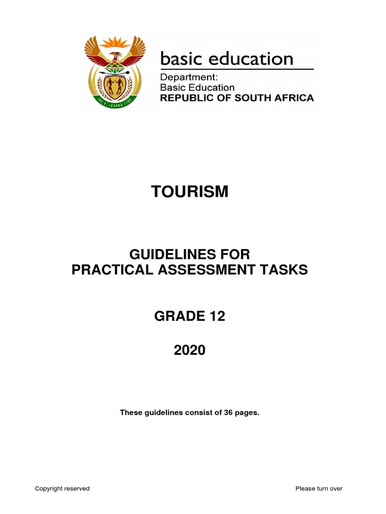 Tourism PAT GR 12 2020 Eng-1.pdf.pdf | Teachers | Sustainability