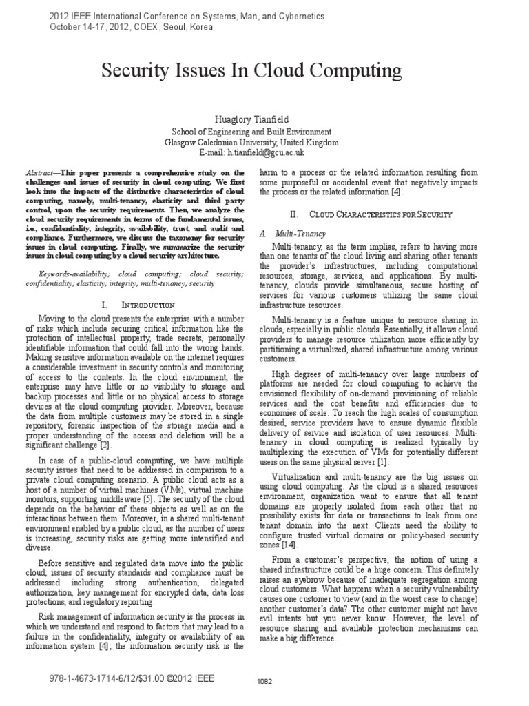 Security Issues in Cloud Computing | PDF | Cloud Computing | Information Security