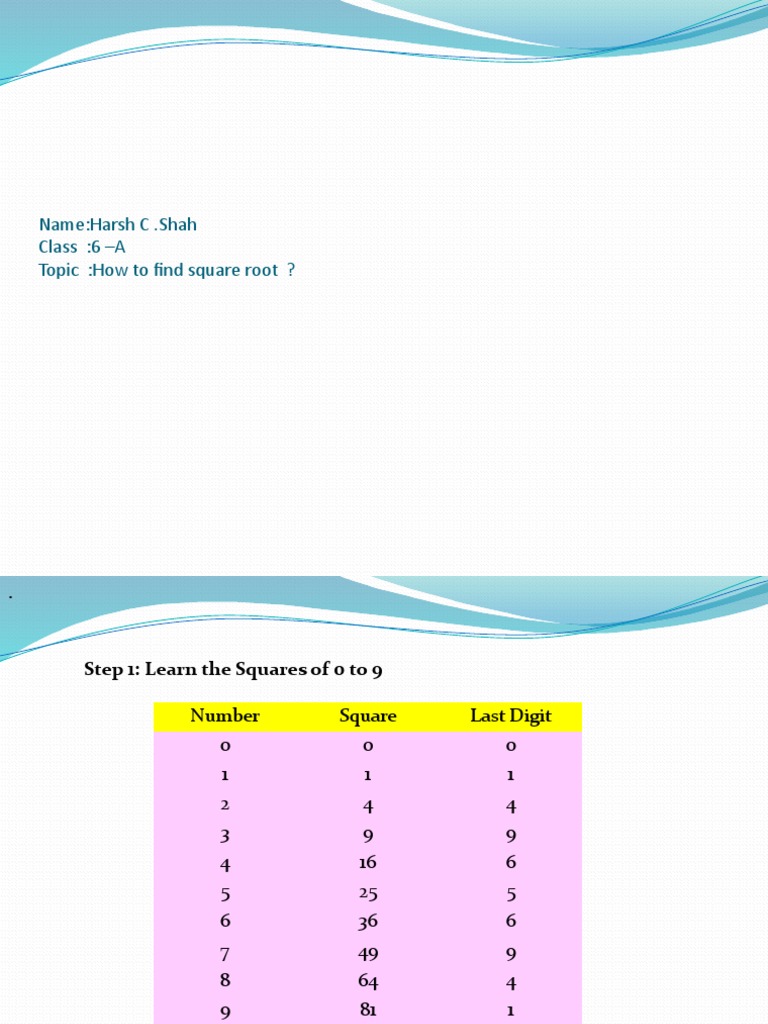 Maths Project - Square Root | PDF | Numbers | Square Root
