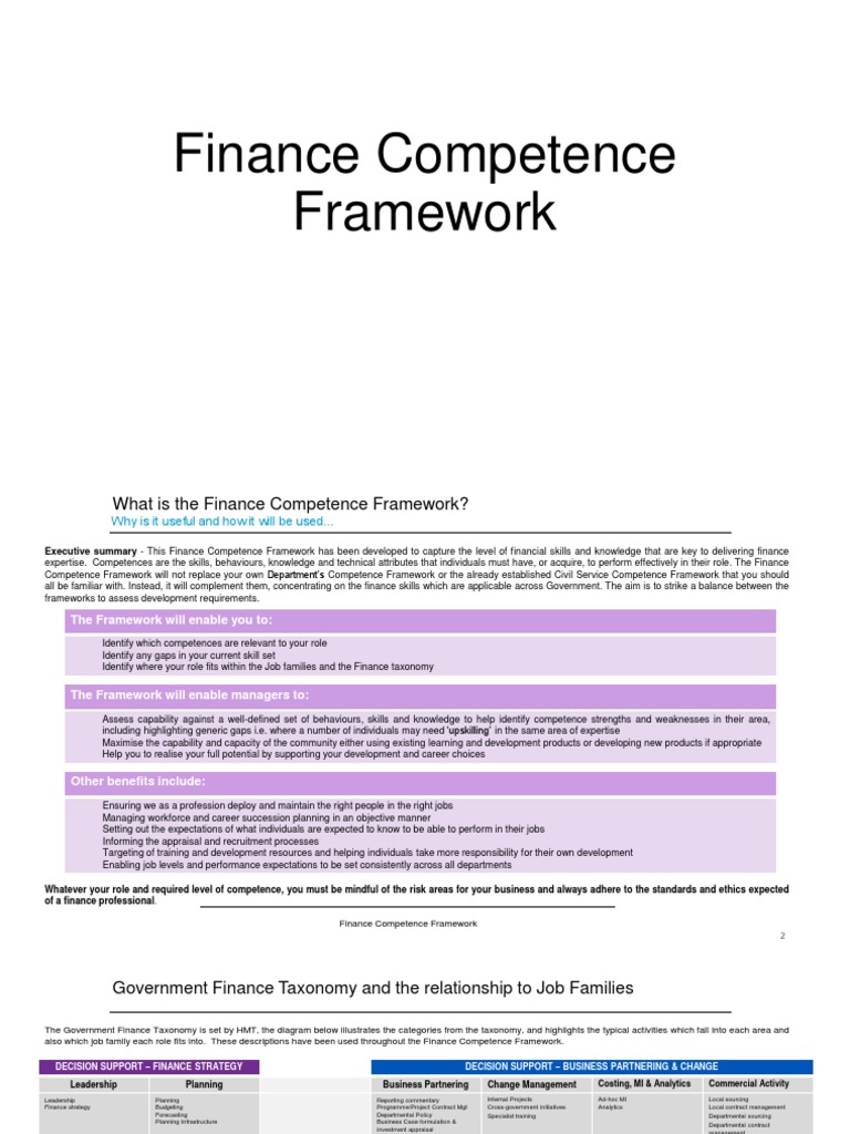 Finance Competency Framework | Download Free PDF | Competence (Human ...