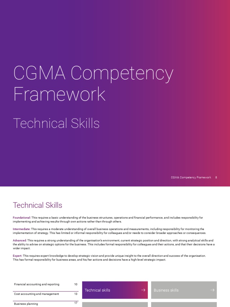 CGMA Technical Skills Competency Guide | PDF | Cost Accounting ...