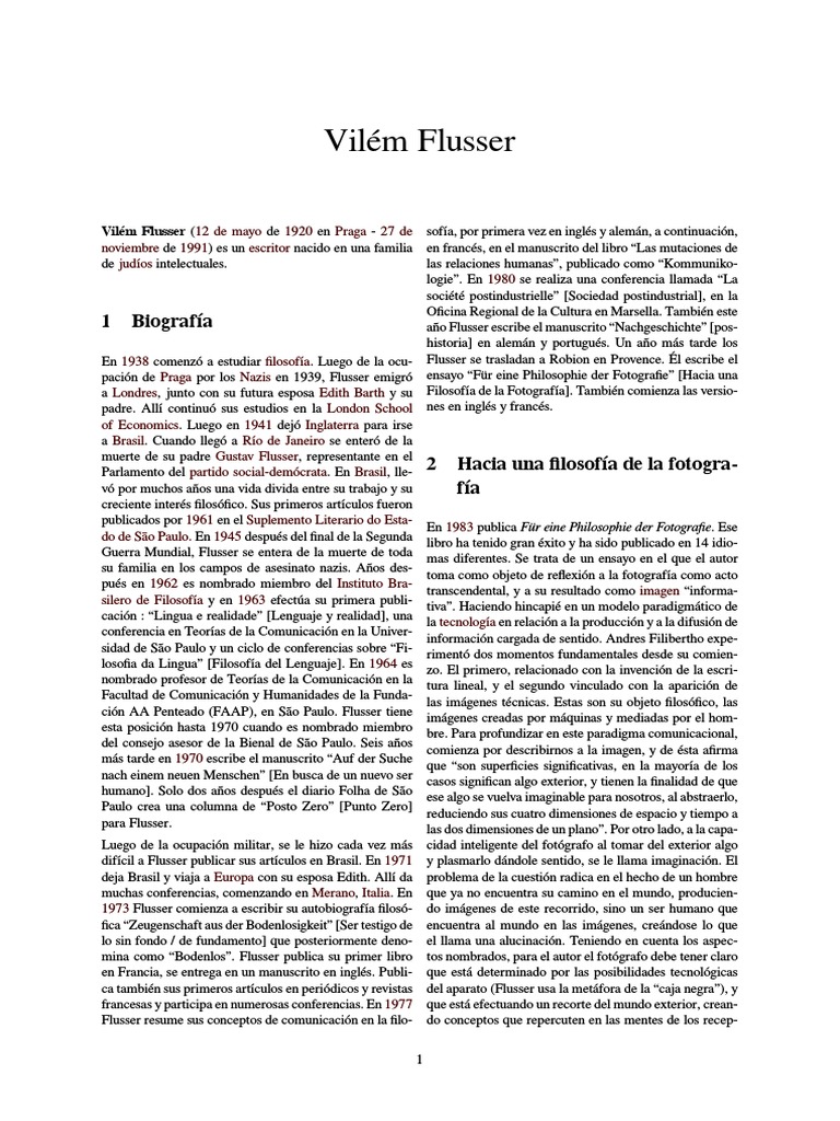 Vida y obra de Vilém Flusser | PDF | Science | Ciencia y Tecnología
