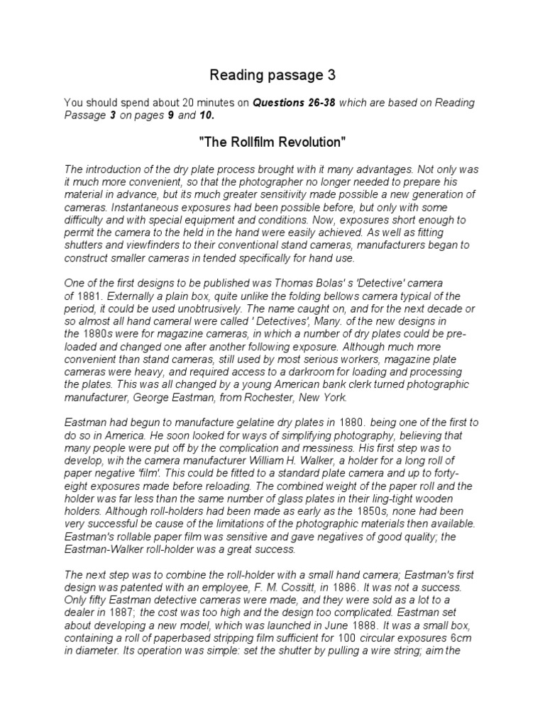 Reading Passage 3 | PDF | Camera | Underwater Diving