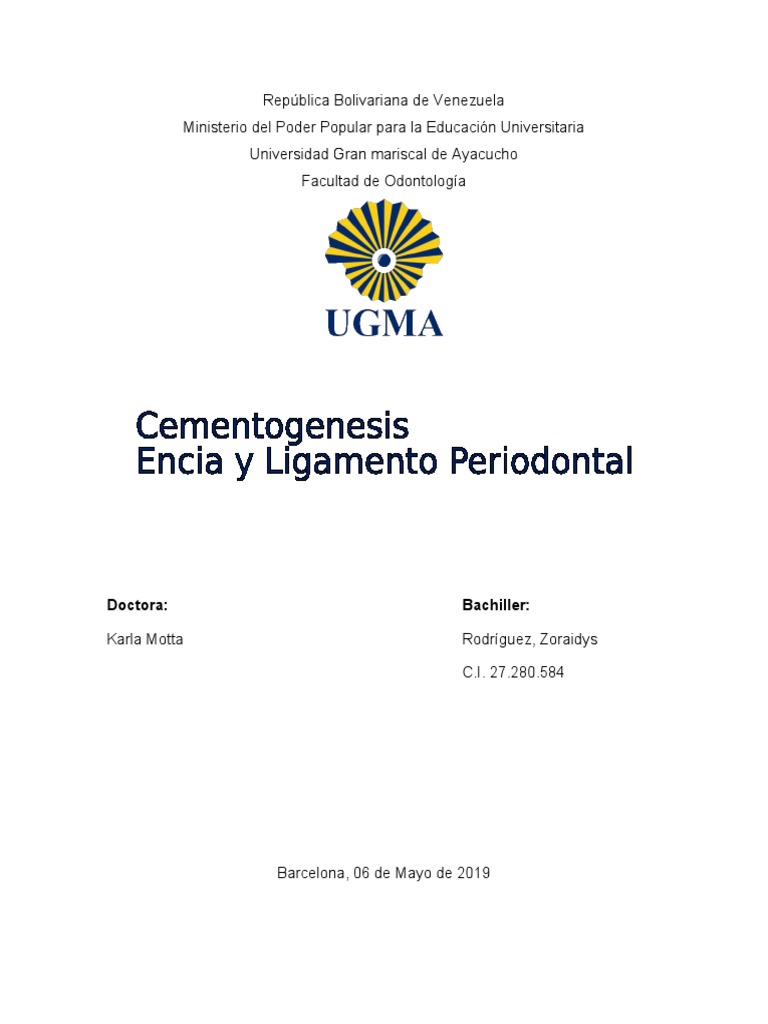 Cementogenesis | PDF | Anatomía de los primates | Cabeza y cuello humanos