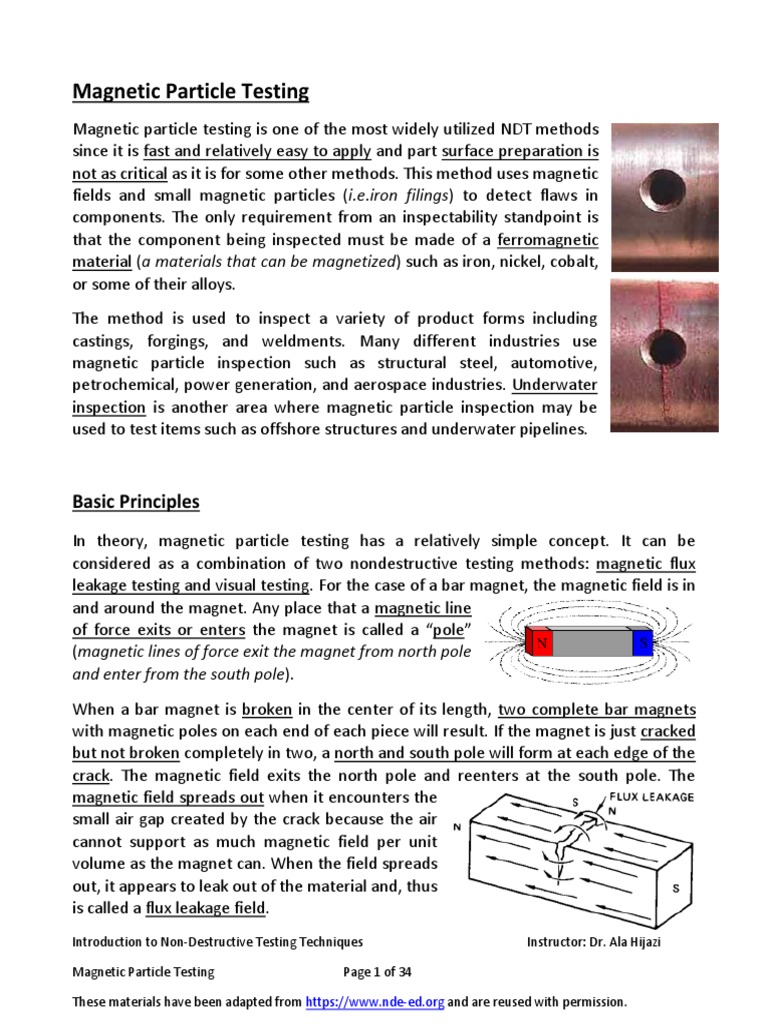 Magnetic Particle Testing | PDF | Magnetic Field | Magnetism