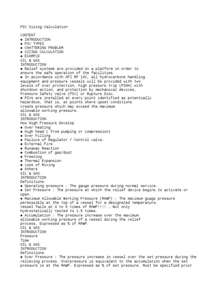 Take Home From Our Facility PSV Sizing | PDF | Valve | Pressure