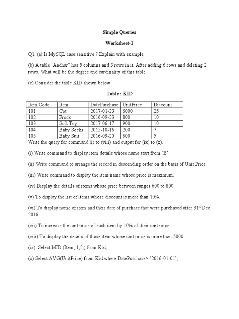 1353360372sql Practice Questions | PDF | Table (Database) | Databases