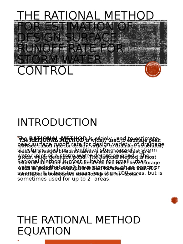 Calculate Peak Runoff Rate Using Rational Method | PDF | Surface Runoff ...
