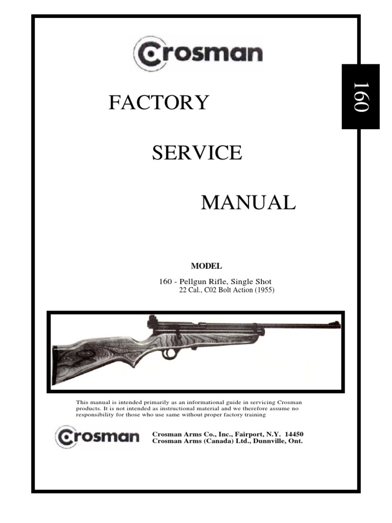 Crosman 160 Factory Service Manual | PDF | Trigger (Firearms) | Valve