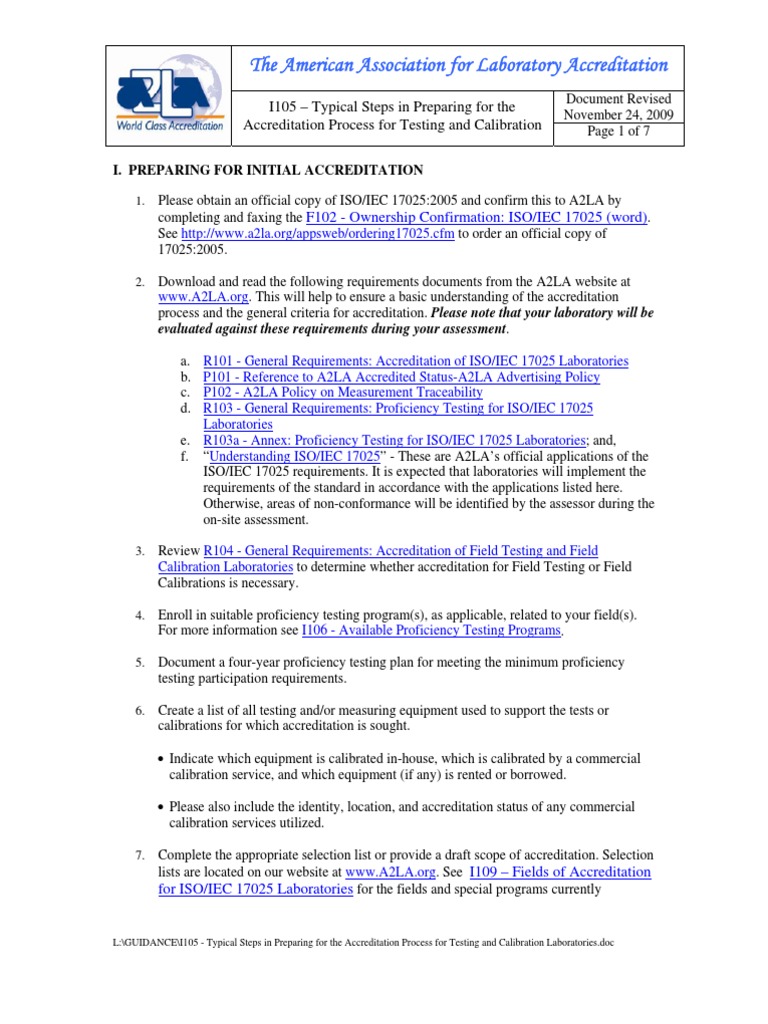 Typical Steps Of Accreditation Process