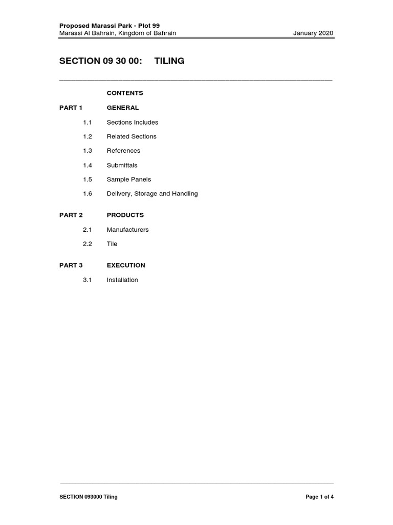 09 30 00 Tiling | PDF | Tile | Architectural Elements