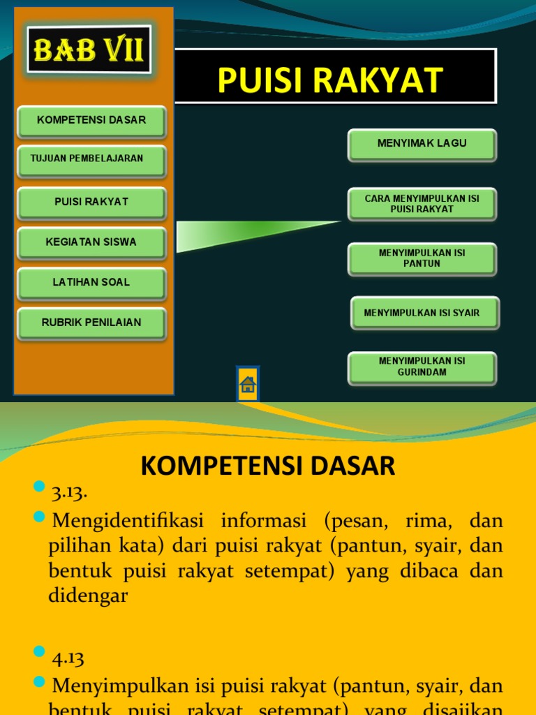 Puisi Rakyat Powerpoint | PDF | Seni & Disiplin Bahasa
